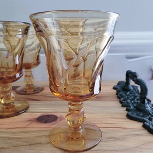 Fostoria Jamestown Amber Water Goblets Set of 4 Vintage Fostoria ...