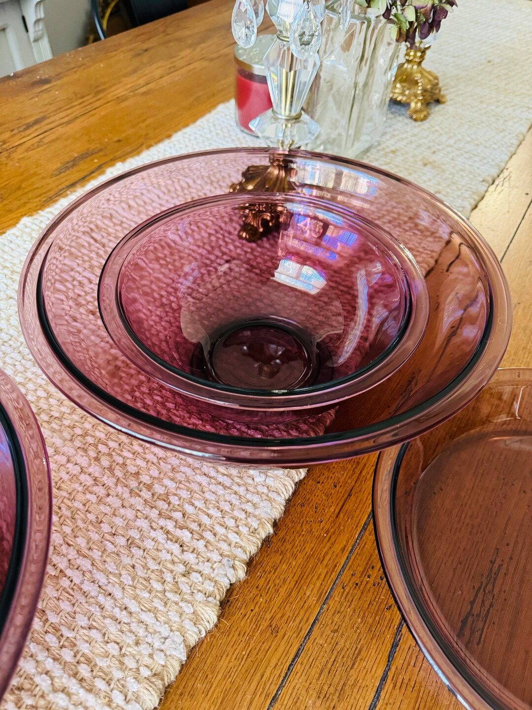 Vintage Pyrex Cranberry Pyrex Mixing Bowlsvintage Serving Vintage Gift ...