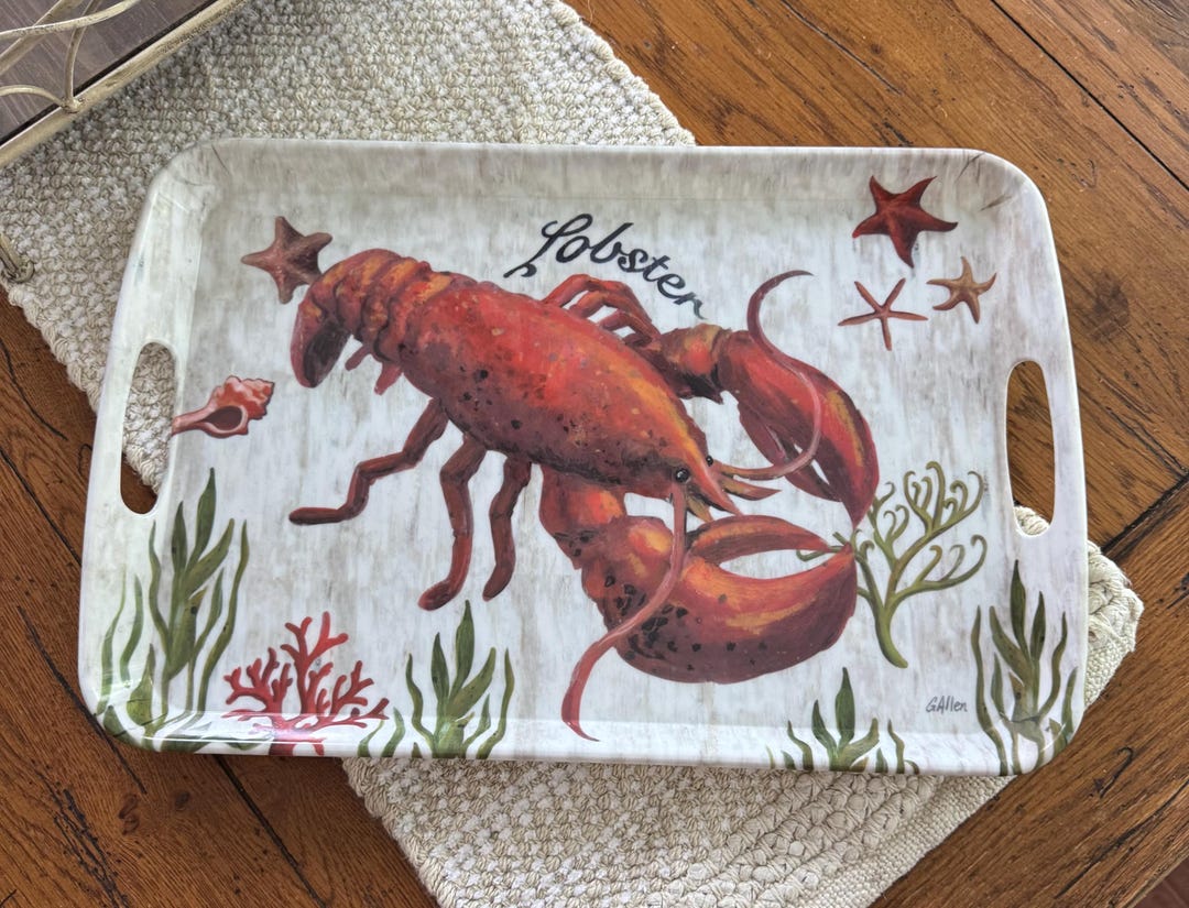 Geoffrey Allen Lobster Tray: Vintage Melamine Serving Tray - Etsy