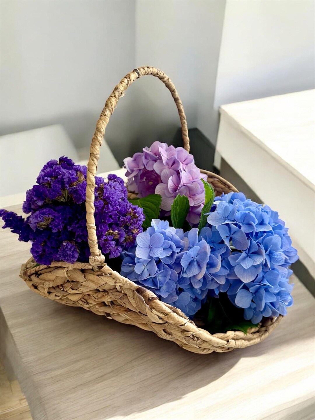 Gathering Basket Woven Grass Gathering Basket Gardening Basket Flower ...