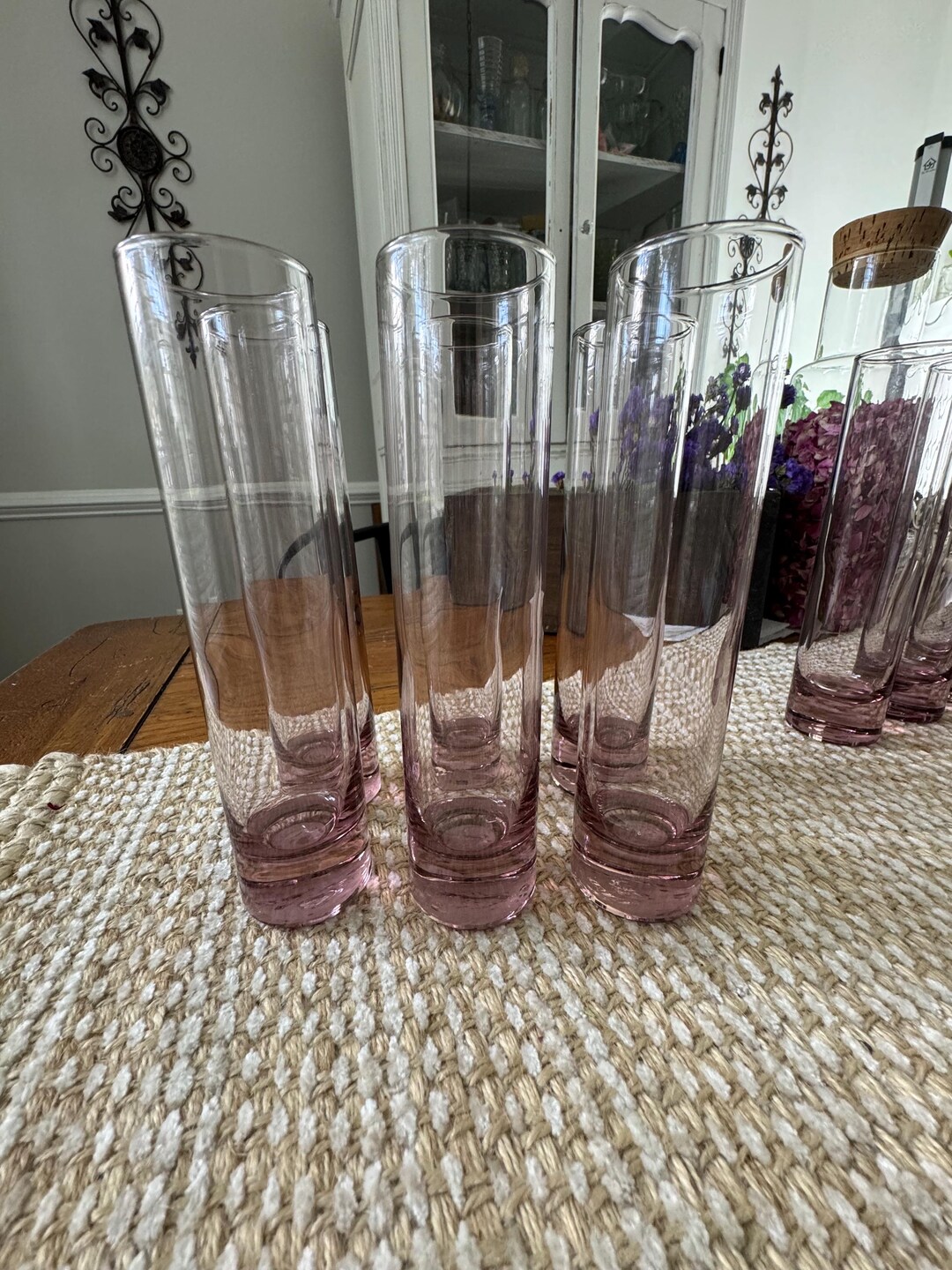 Vintage Libbey Pink Cylinder Bud Vases - Set of 6 - Etsy