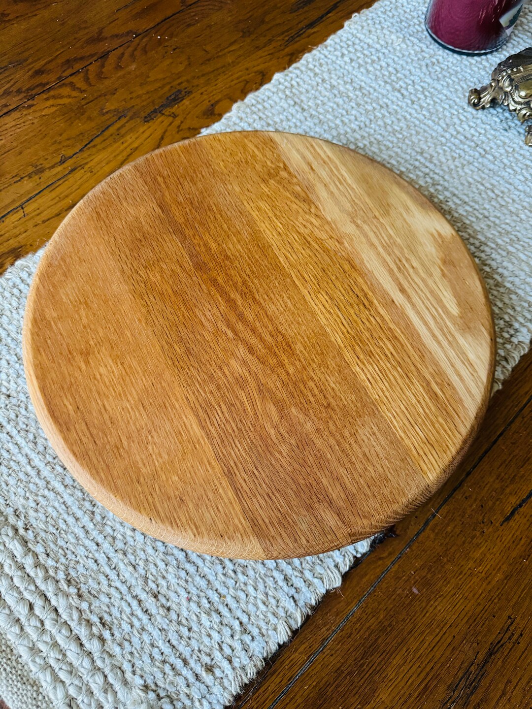 Vintage Wood Lazy Susan Wooden Lazy Susan Wood Serving Oak Wood Lazy ...