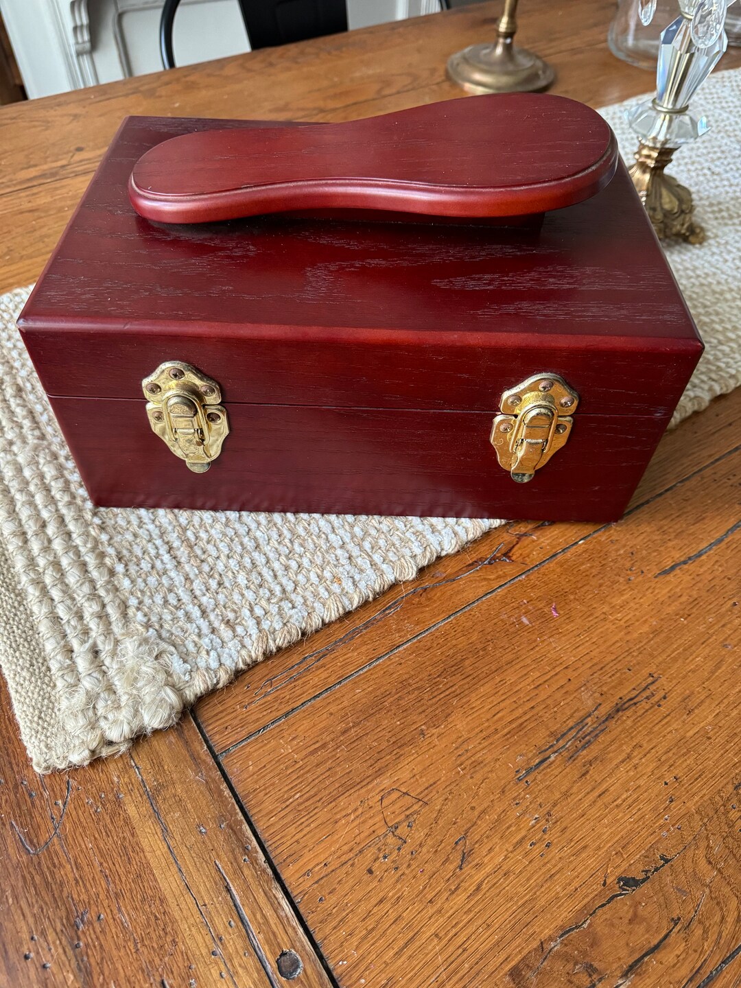 Vintage Shoe Shine Box Vintage Storage Box Vintage Wooden Box Vintage ...