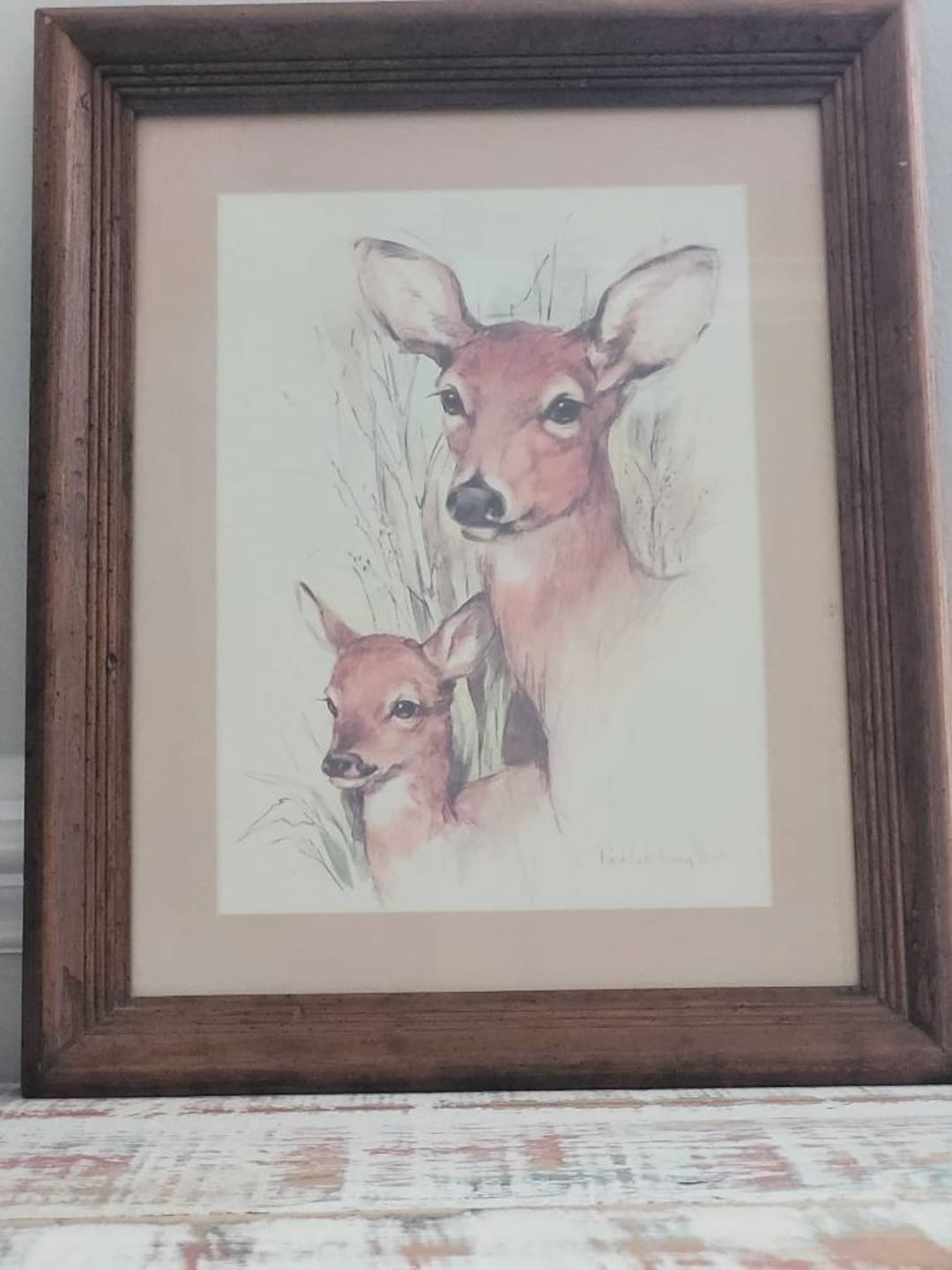 Vintage Paul Whitney Hunter Deer Print: Rustic Cabin Decor (16.5"x13.5 ...