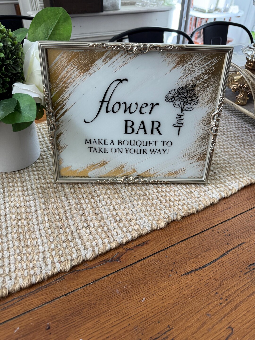 Flower Bar Sign Flower Stand Sign Bridal Shower Sign Wedding Shower ...