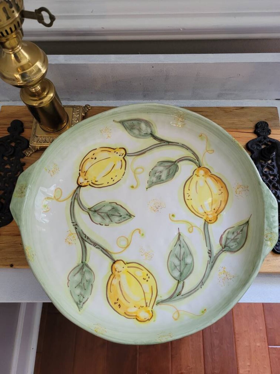 Hand Painted Italian Ceramic Lemon Serving Bowl - Etsy