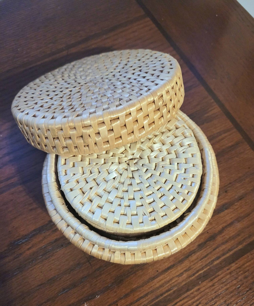 Vintage Woven Trivets Grass Trivets Bohemian Trivets Woven Coasters ...