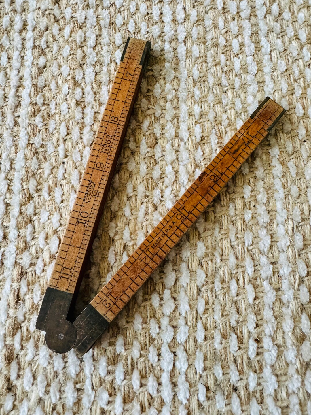 Vintage Stanley Folding Ruler 63 Boxwood Rule Antique Ruler Carpenters ...