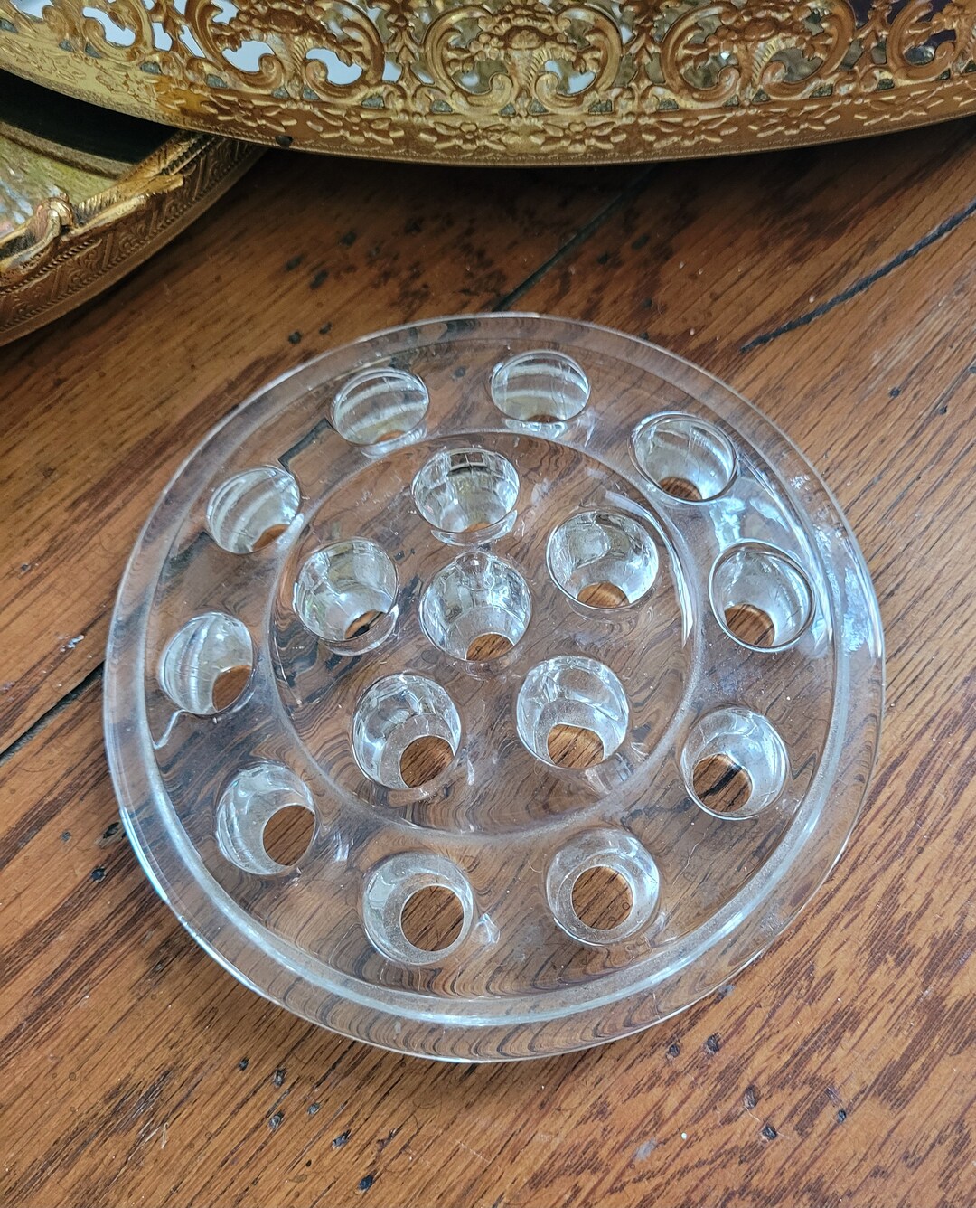 Clear Flower Frog Vintage Flower Frog Floral Supplies Flower Frog Gift ...