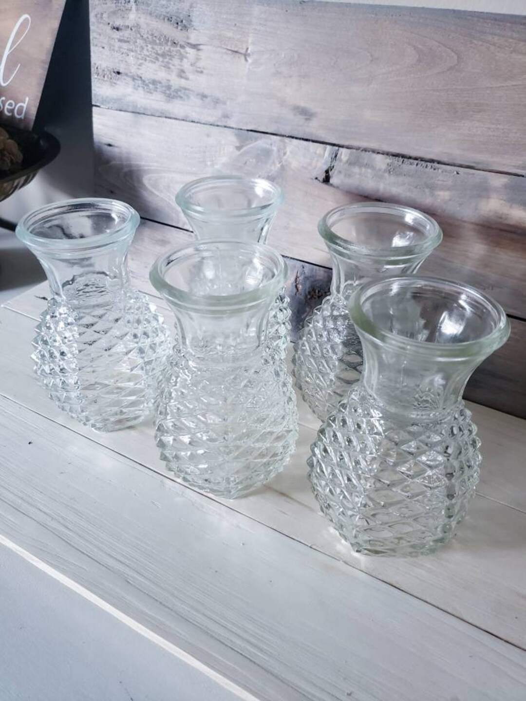 Vintage FTD Pineapple Glass Vases - Set of 6 - Wedding Decor - Etsy