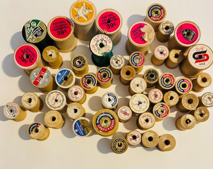 Vintage Wooden Spools Wooden Thread Spools Vintage Spools Craft ...