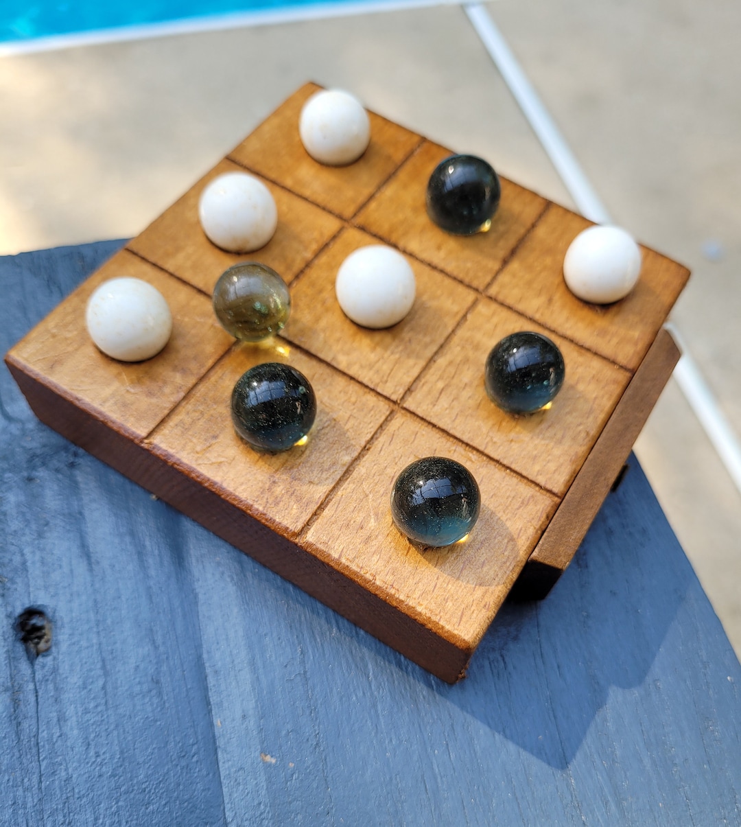 Vintage Travel Game Vintage Tic Tac Toe Deluxe Tic Tac Toe Wooden Tic ...