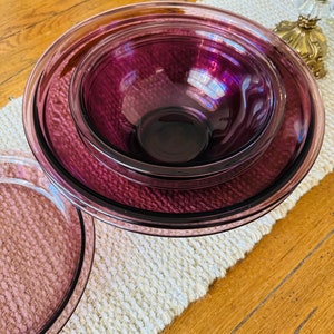 Vintage Pyrex Cranberry Pyrex Mixing Bowlsvintage Serving Vintage Gift ...