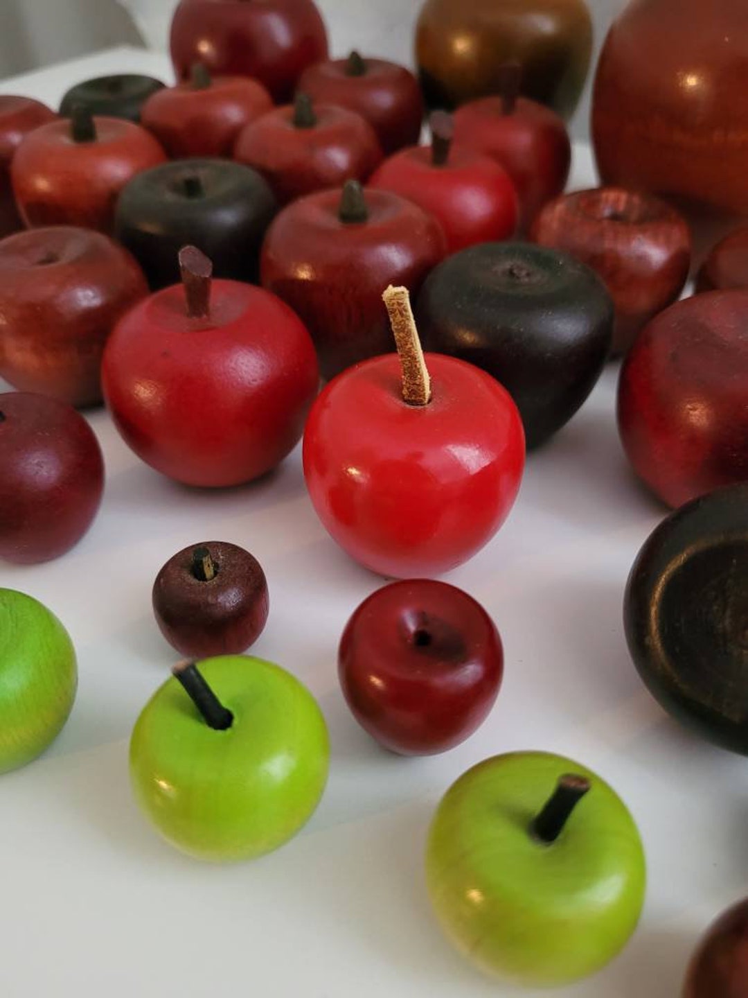 Wooden Apples Red Apples Various Sized Apples Vintage Home Decor Wooden ...