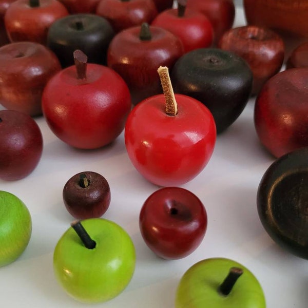 Red Wooden Apples - Etsy