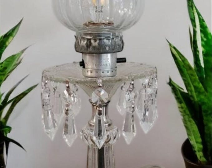 Boudoir Lamp Vintage Crystal Lamp Vintage Table Lamp Vintage Lamp ...