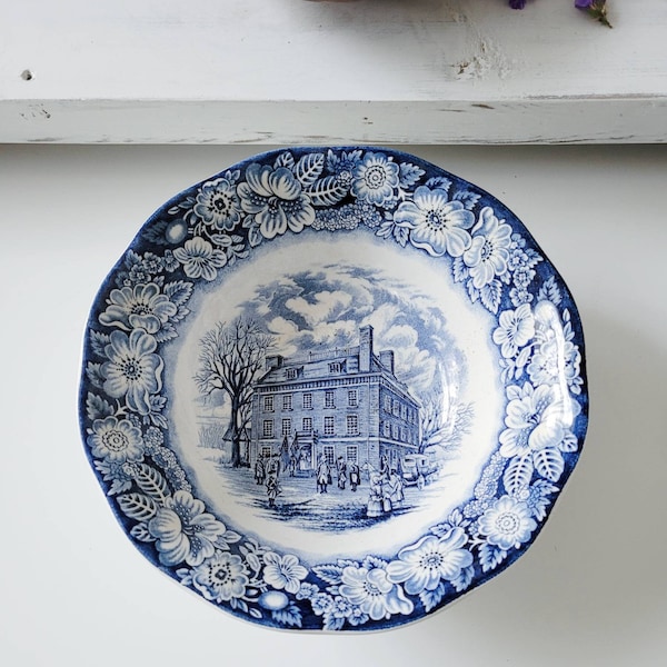 Liberty Blue Historical Colonial Scenes - Etsy