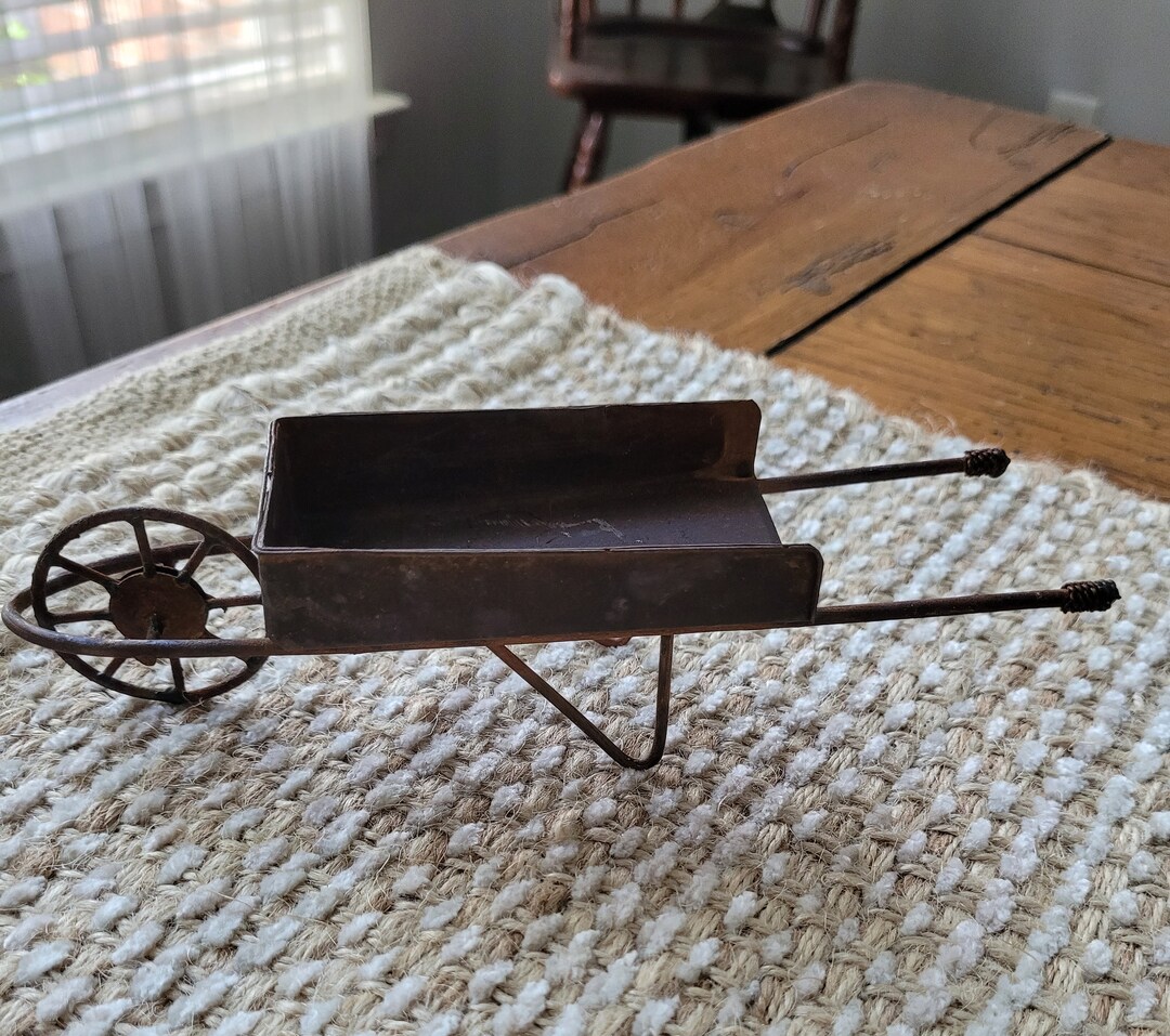 Vintage Dollhouse Wheelbarrow Vintage Miniature Wheelbarrow Antique ...