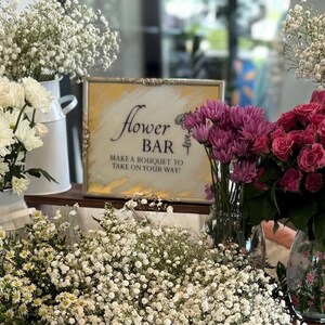 Flower Bar Sign Flower Stand Sign Bridal Shower Sign Wedding Shower ...