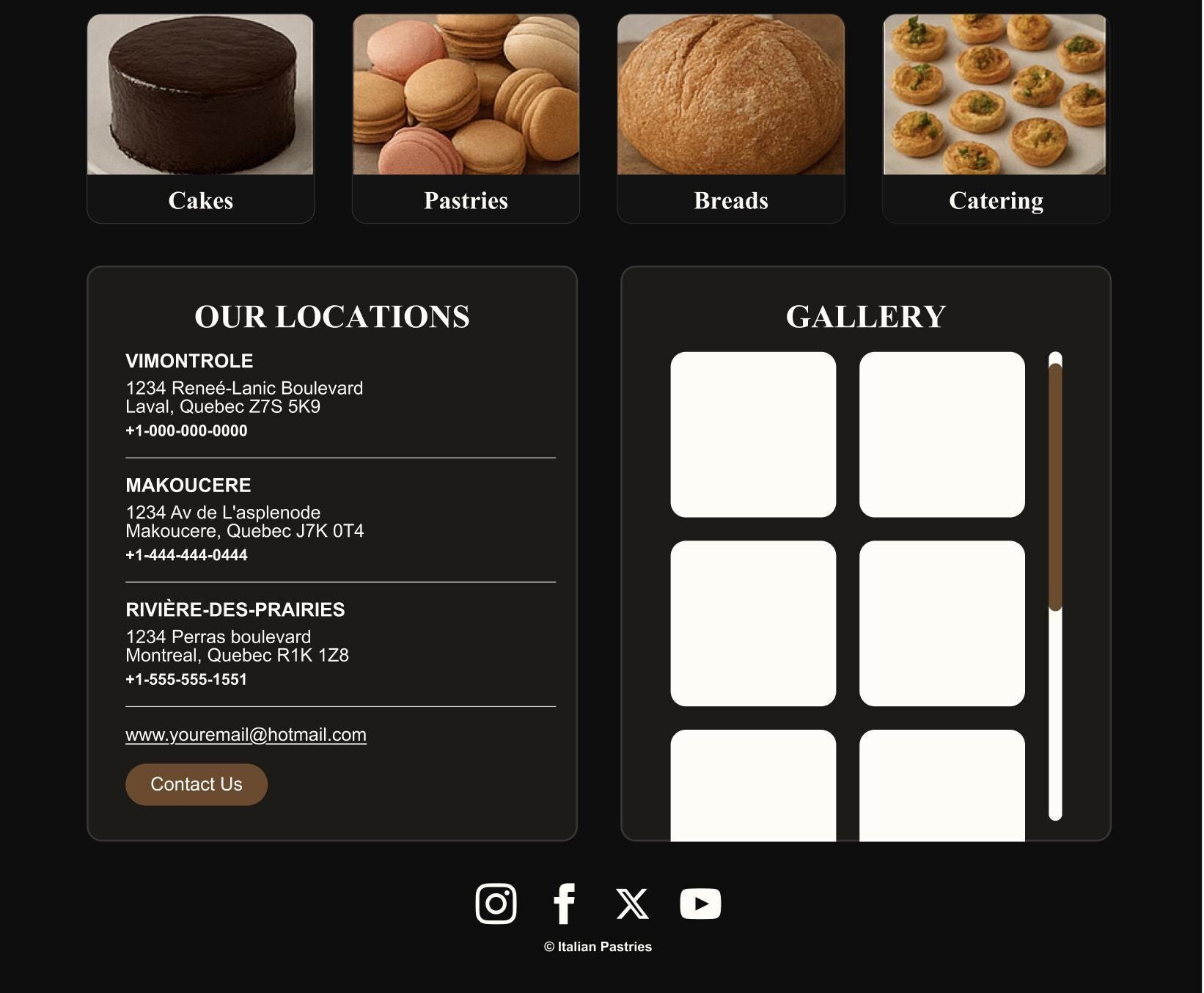 Website Template – Figma UI for Pastries, Cakes & Catering - Etsy