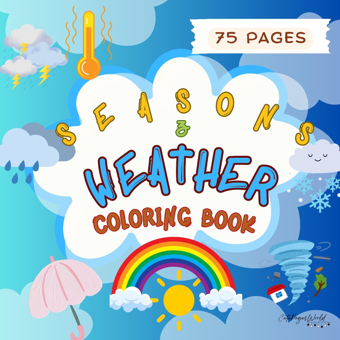 Seasons and Weather Coloring Book – 75 Printable Pages for Kids ...