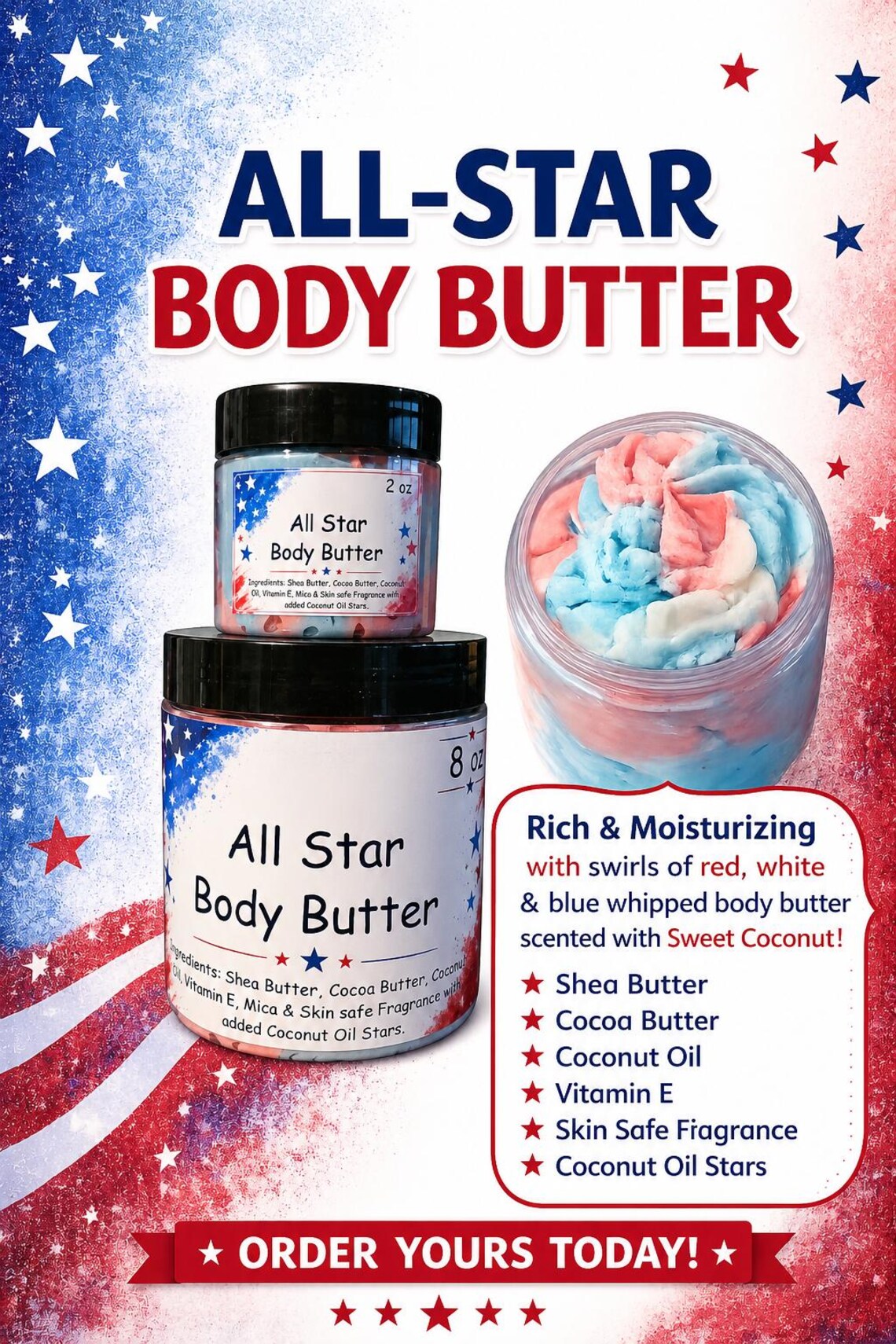 Burro corpo montato All Star USA, profumato Fireside, eccellente ...