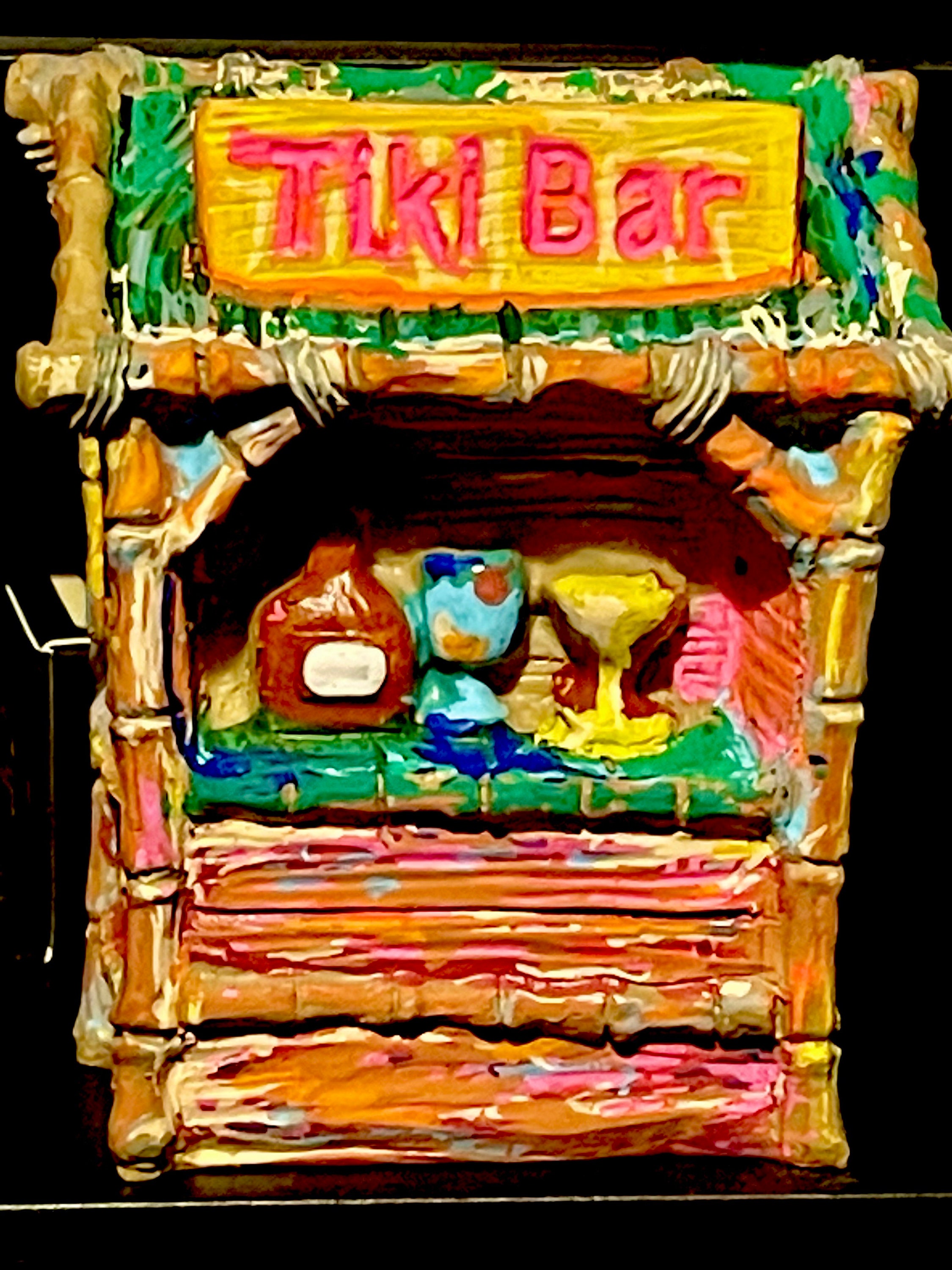 Tiki Bar and Trailer Miniatures - Found Tropical Objects - Hand-painted ...