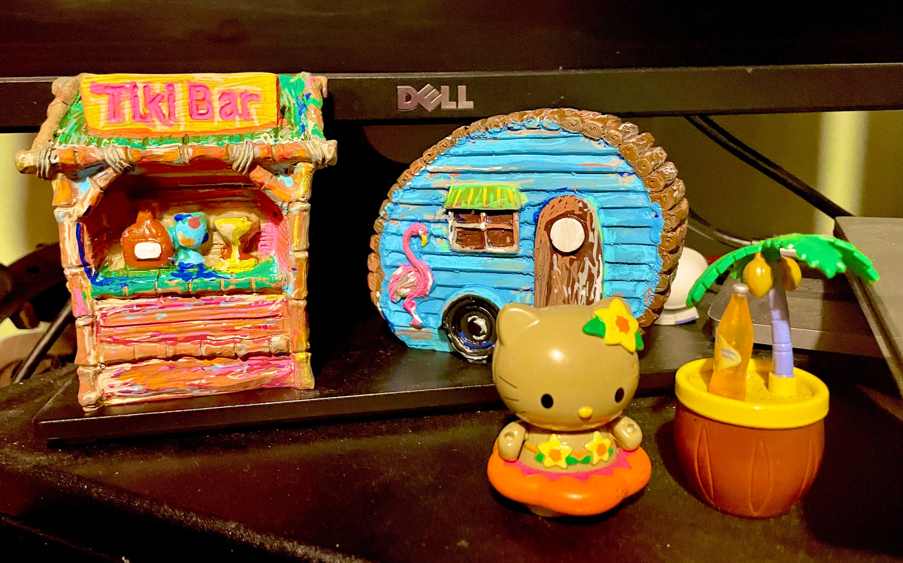 Tiki Bar and Trailer Miniatures - Found Tropical Objects - Hand-painted ...