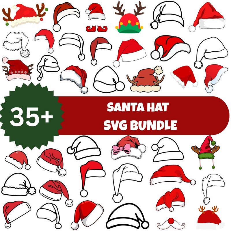 Santa Hat Svg - Etsy