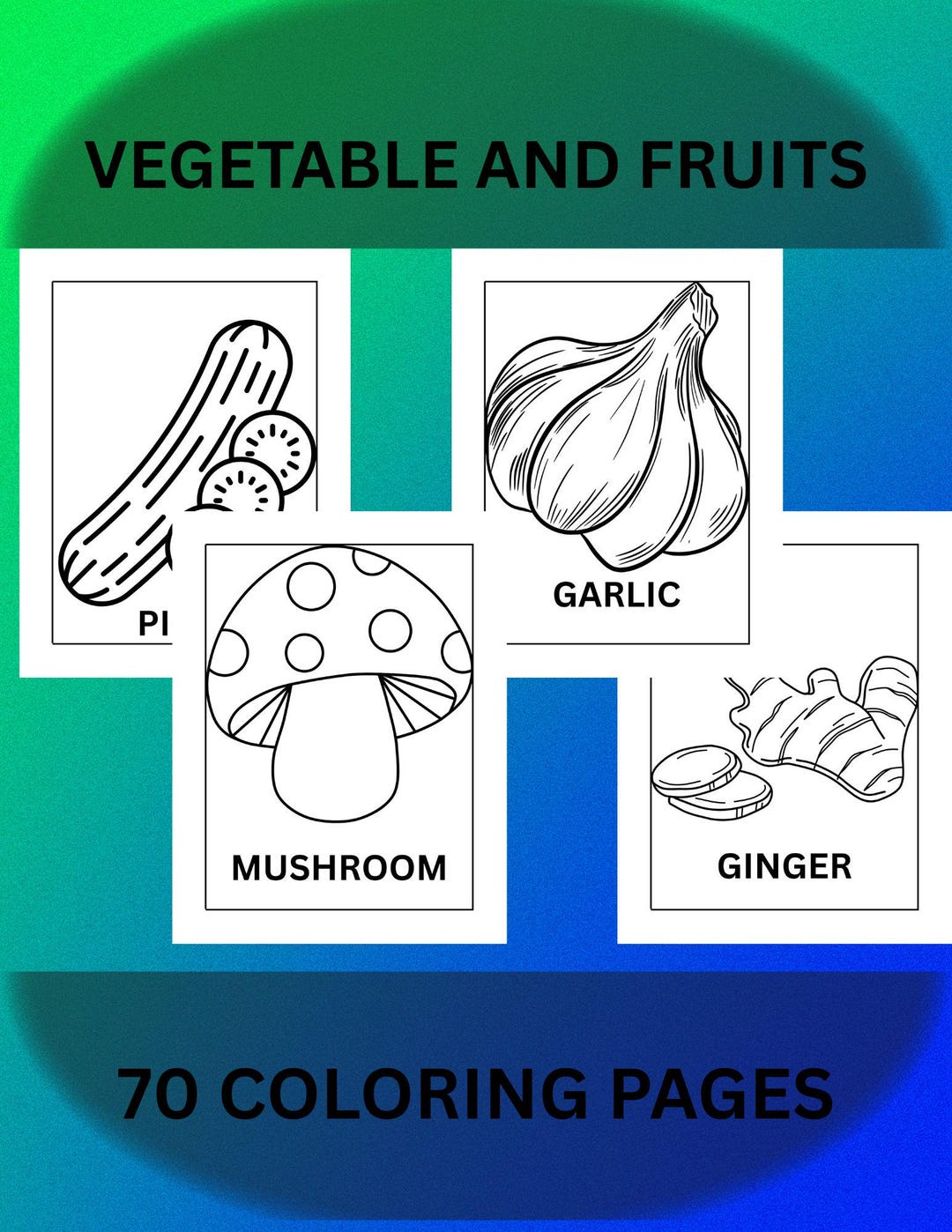 Fruit & Vegetable Coloring Book for Kids: Printable Pages (PDF Download ...