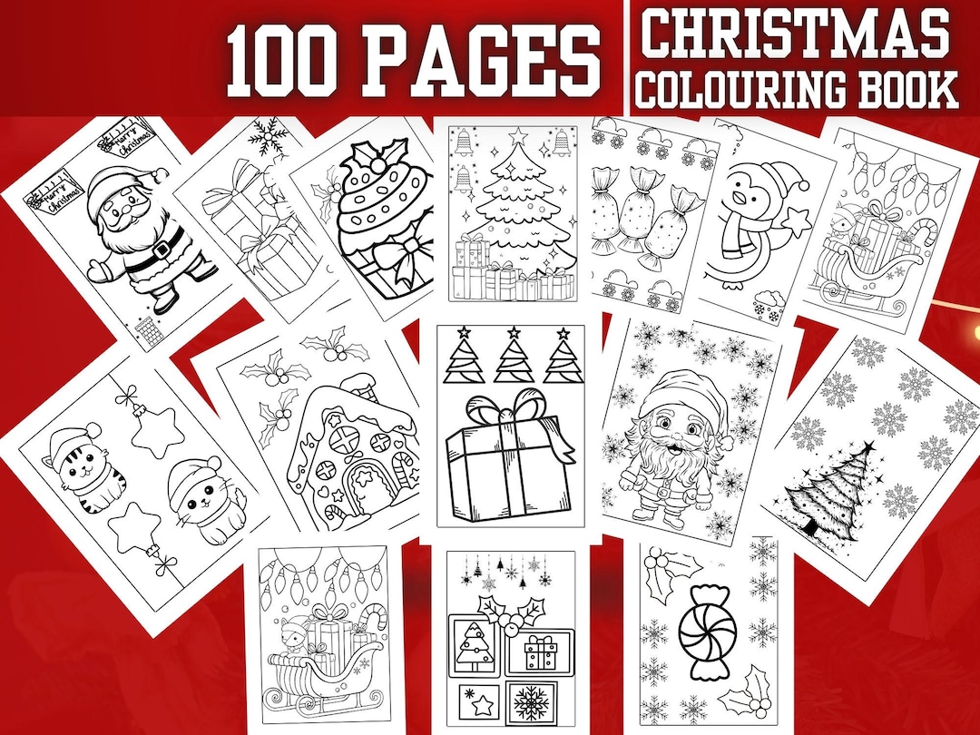 100 Christmas Coloring Pages for Kids (digital Download) - Etsy