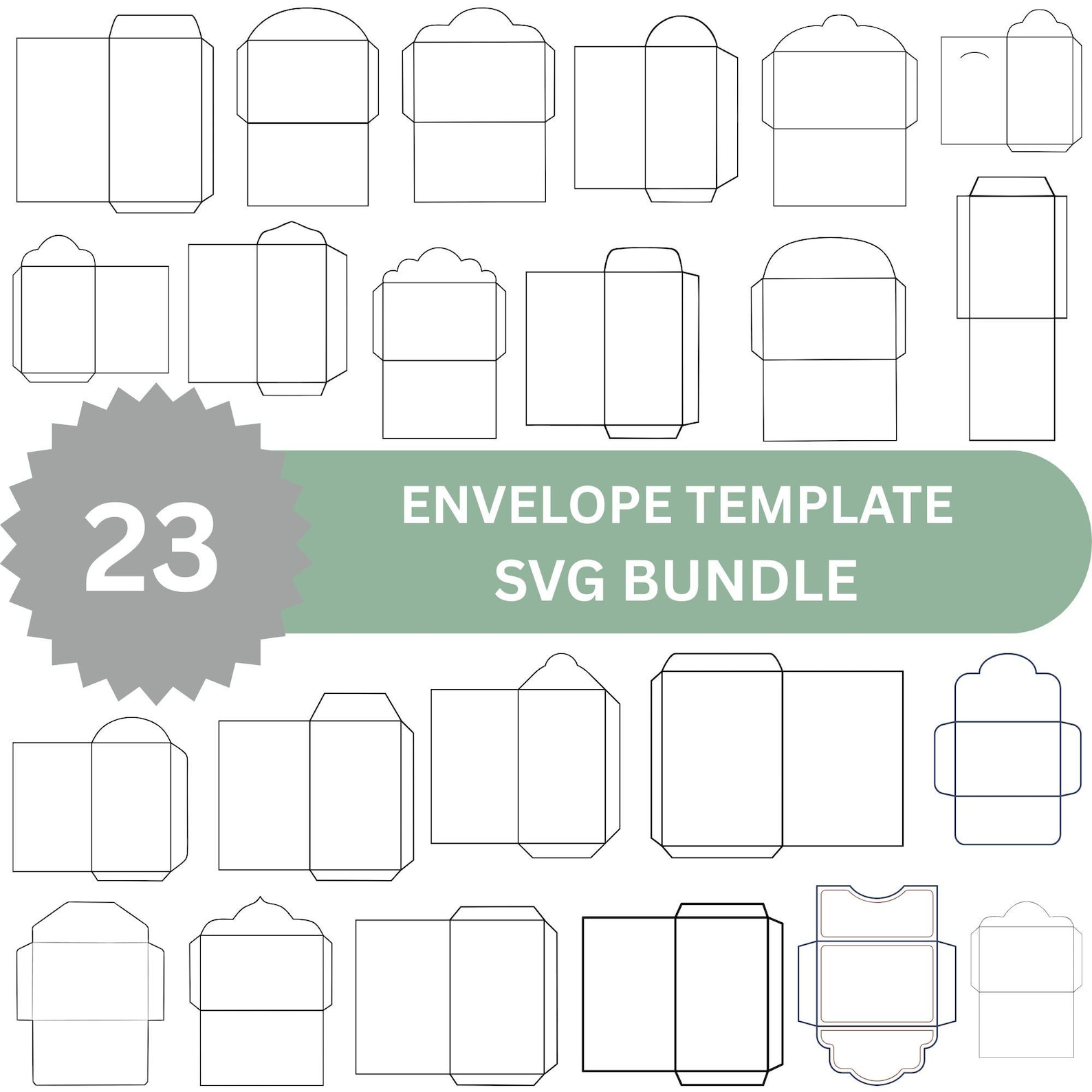 Envelope Template SVG Bundle, Money & Card Envelopes (digital Download ...