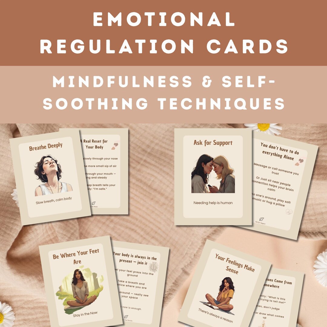 Emotional Regulation Cards: Coping Skills, Anxiety Relief (PDF) - Etsy