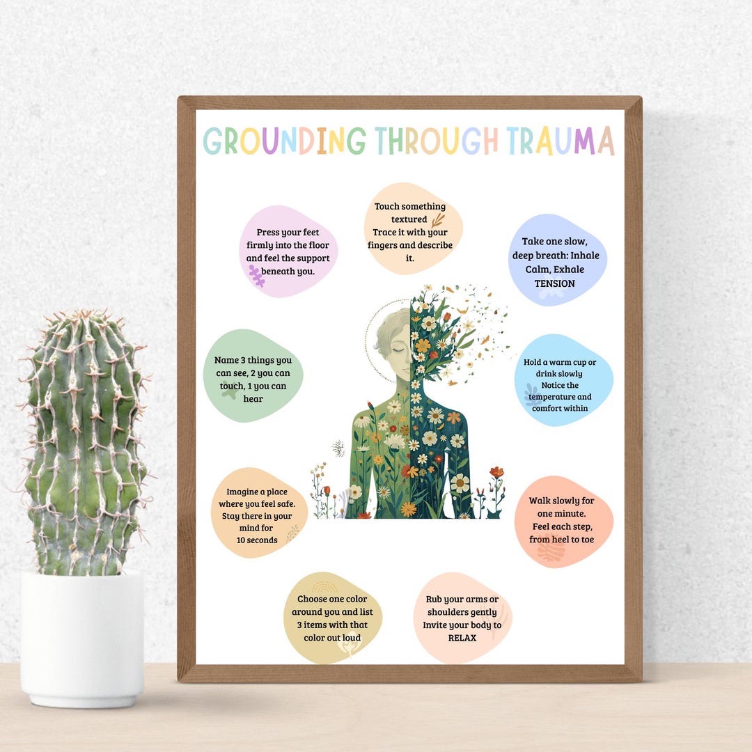 Grounding Through Trauma Printable Wall Art Trauma Healing Poster for ...