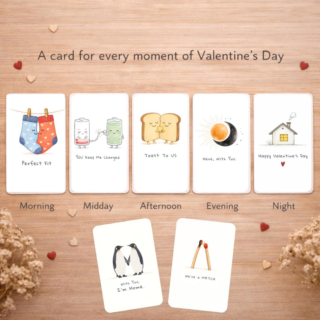 Minimalist Mini Love Cards Romantic Notes Valentines Day Gift for Him ...