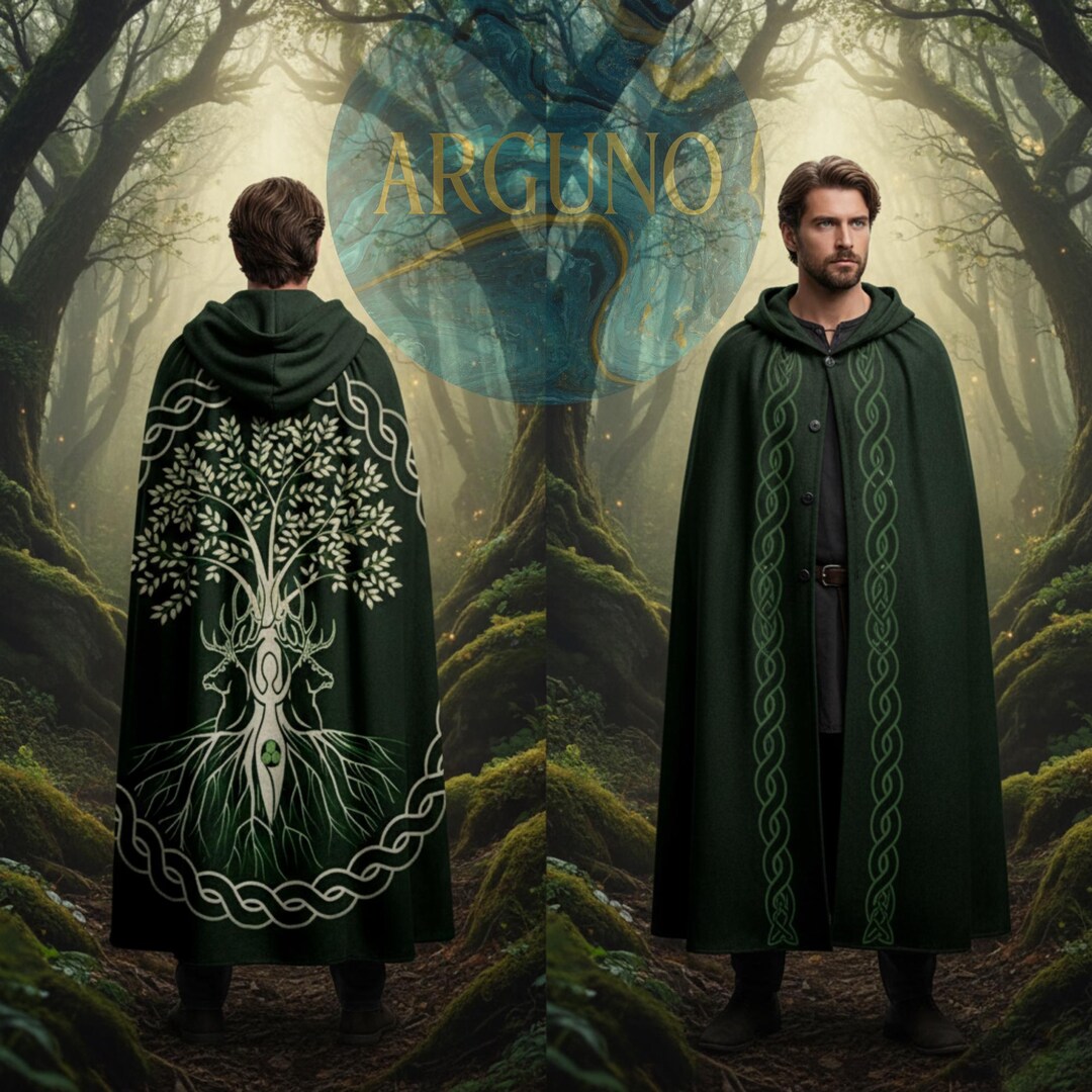Celtic-inspired Medieval Cape Cloak for Fantasy Cosplay or Halloween ...
