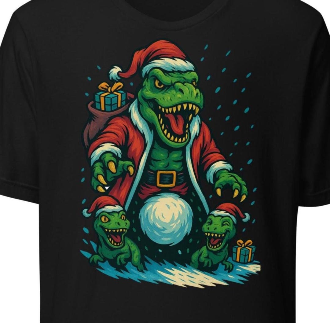Bad Santa Funny T-rex Santa Christmas Shirt: Adult Humor Gag Gift - Etsy