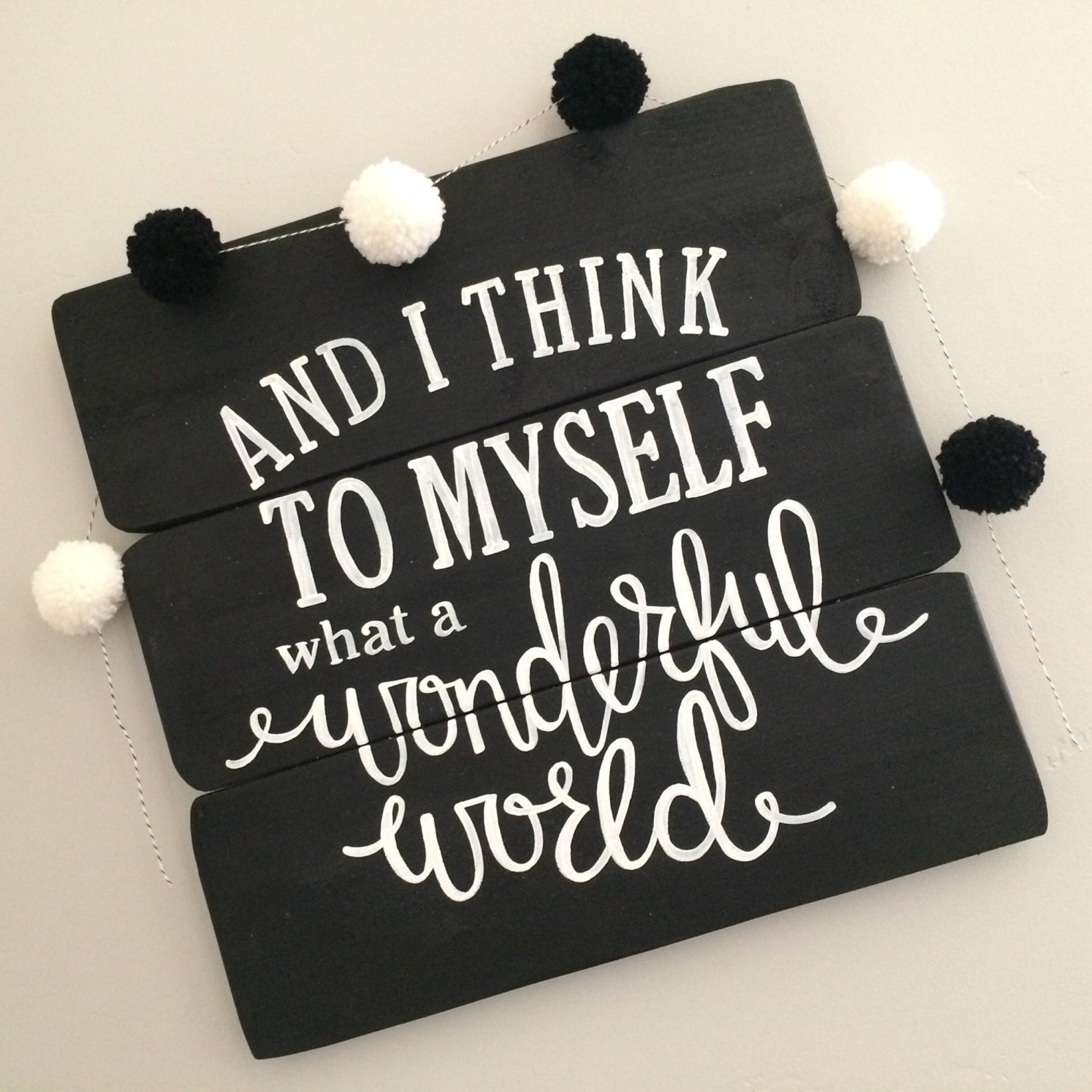 What A Wonderful World Sign Wonderful World Sign I Think to - Etsy