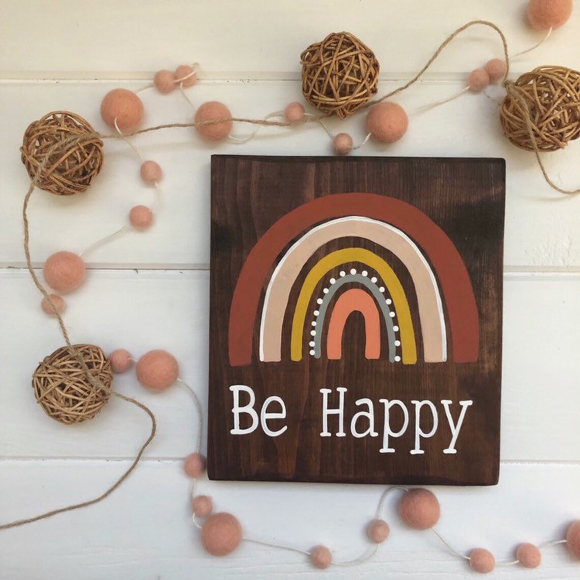 Be Happy Rainbow Decor Rainbow Sign Be Happy Sign Nursery - Etsy