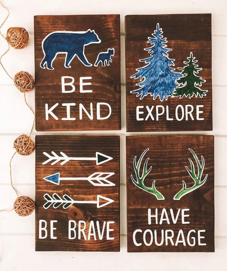 Be Brave Have Courage Explore Be Kind/ Tribal Woodland | Etsy