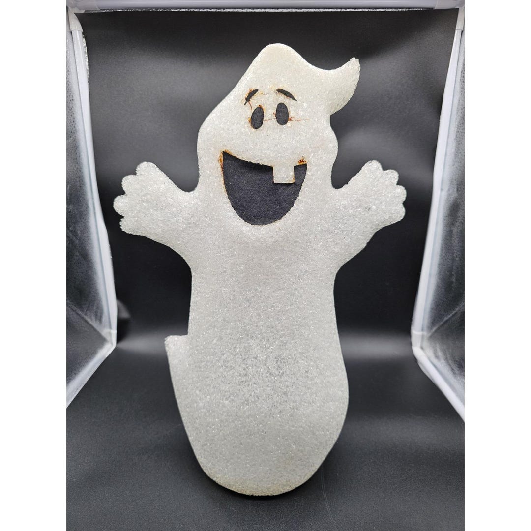 Vintage Halloween Melted Plastic Popcorn Ghost Decoration Doesn't Light ...