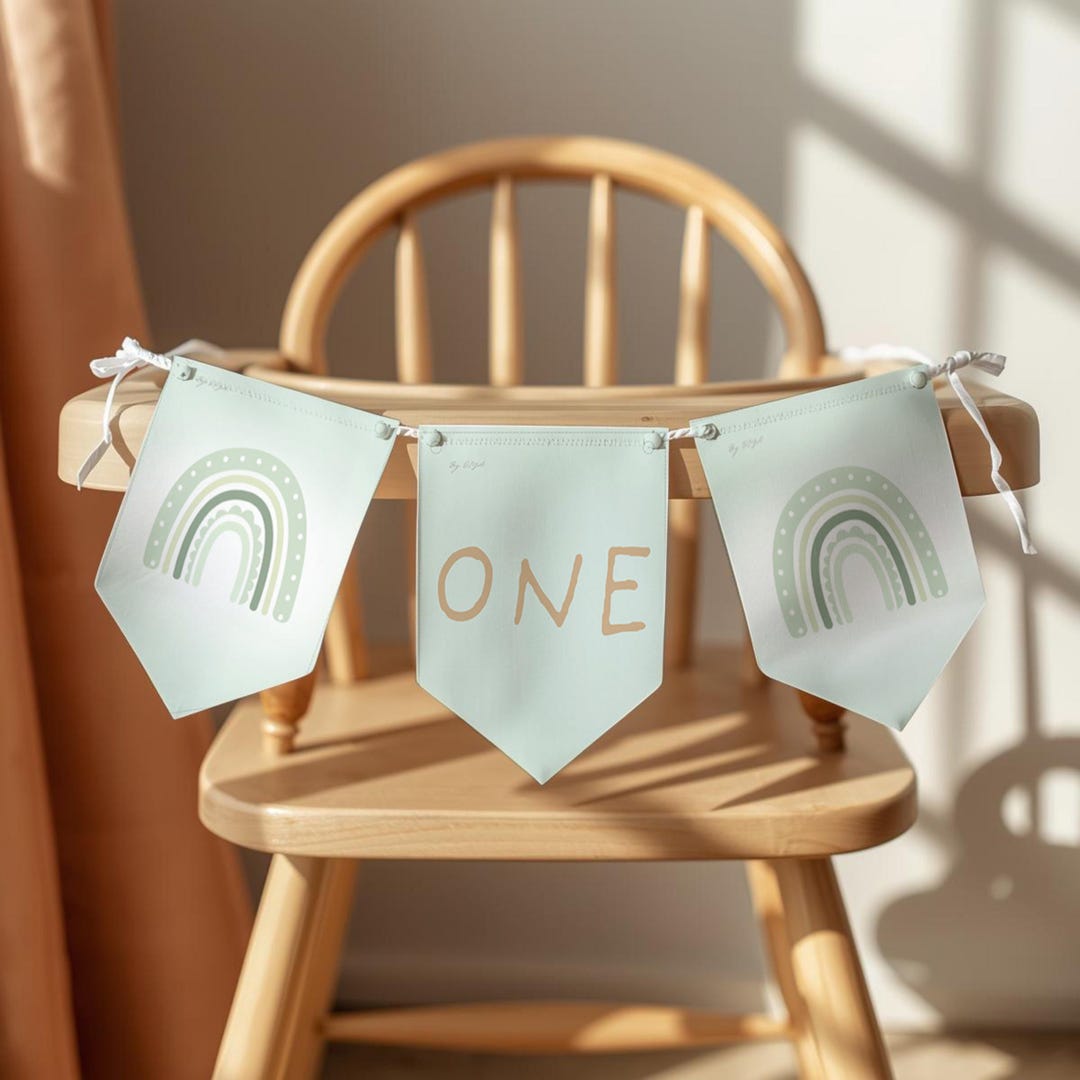 Boho Rainbow Birthday Banner – Editable Canva Flags & Printable Bunting ...