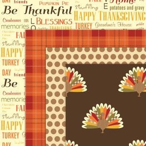 Thanksgiving Digital Paper Pack, 12x12 Instant Download for Cards ...