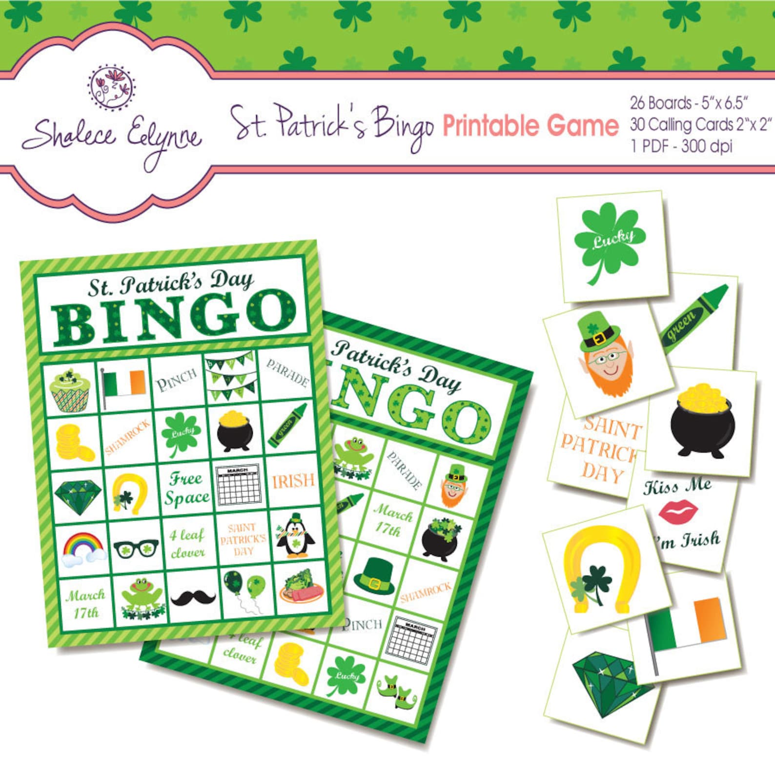 St. Patrick's Day BINGO Printable Game, Instant Download - Etsy