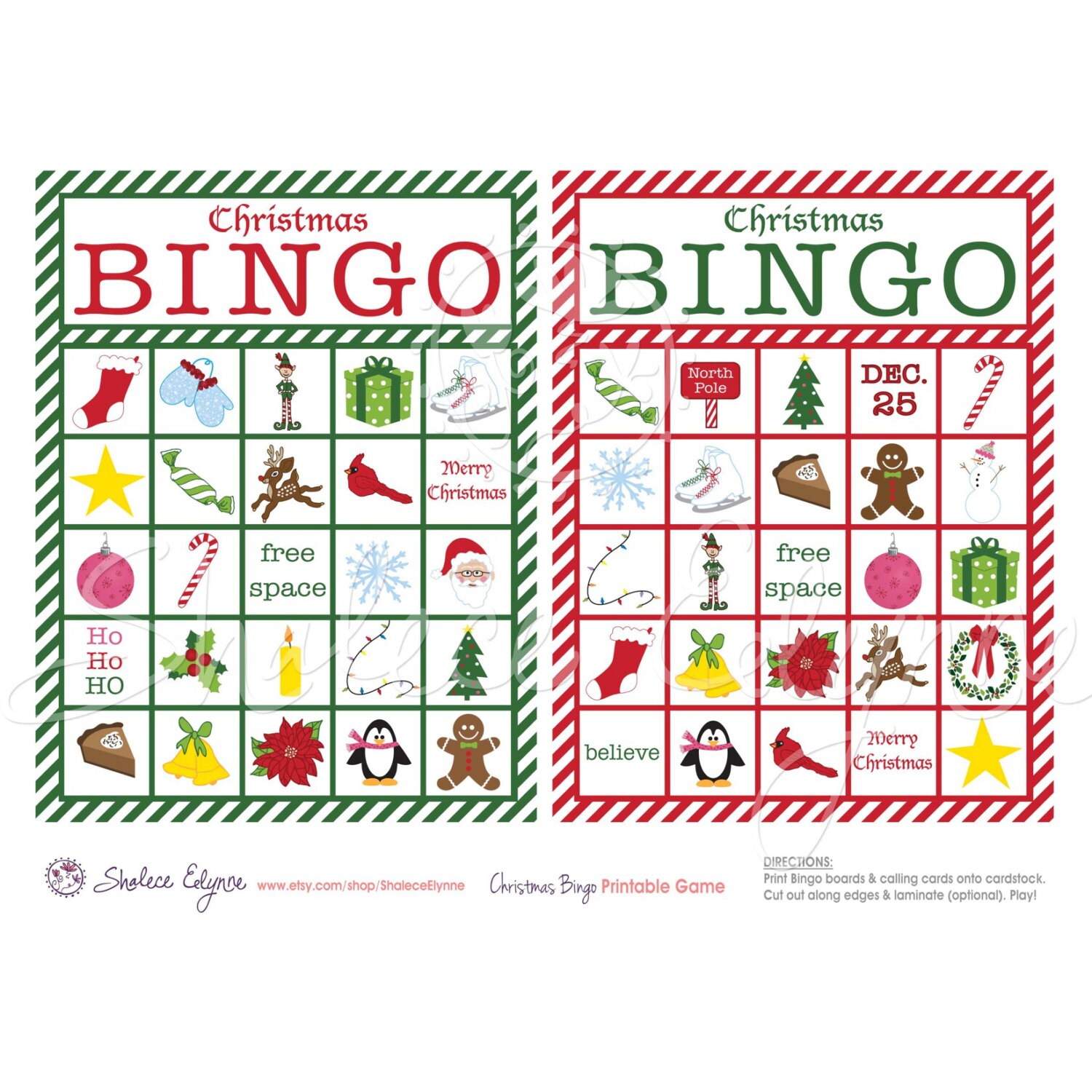Christmas Bingo, 100 Printable Boards, Holiday Party Game (digital ...