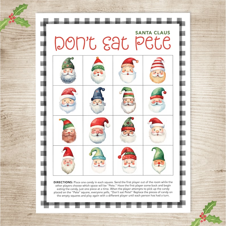 Christmas Party Games Don't Eat Pete Christmas Printable Christmas Game ...