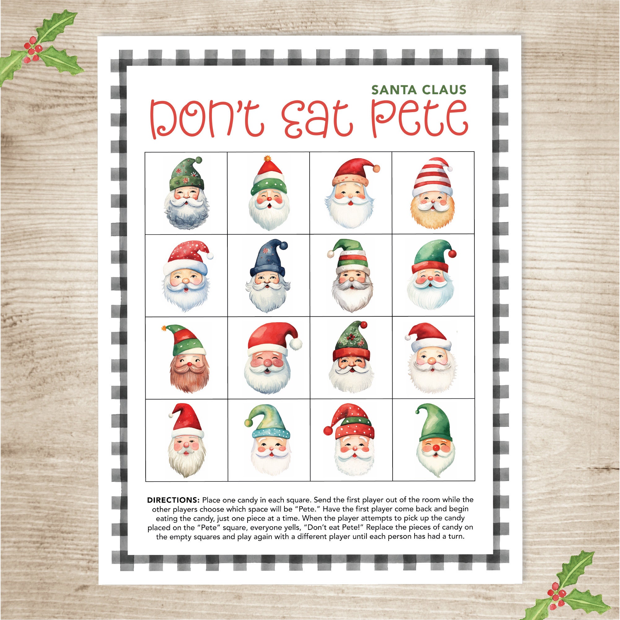 Christmas Party Games Don't Eat Pete Christmas Printable Christmas Game ...