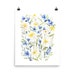 Printable Floral Wall Art Watercolor Blue Yellow Decor Diy Printable ...