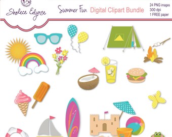 Back to School Clipart Plus Free Paper Instant Download | Etsy