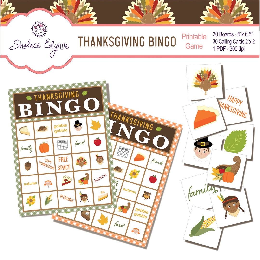 Thanksgiving BINGO Holiday Game Classroom Activity Thanksgiving Kids ...